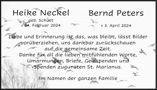 Traueranzeigen von Bernd Peters | Trauer-Lüneburg.de
